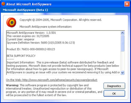 Microsoft Antispyware - Printer Friendly version